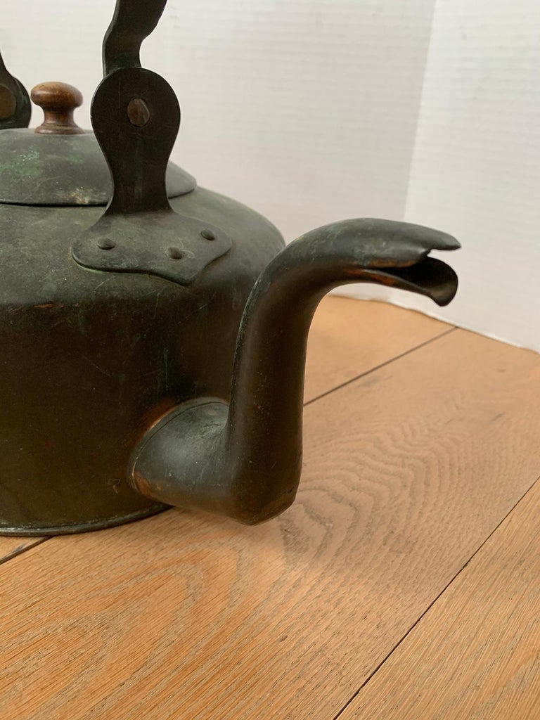 18th-19th Century English Copper Verdigris Tea Kettle at 1stDibs