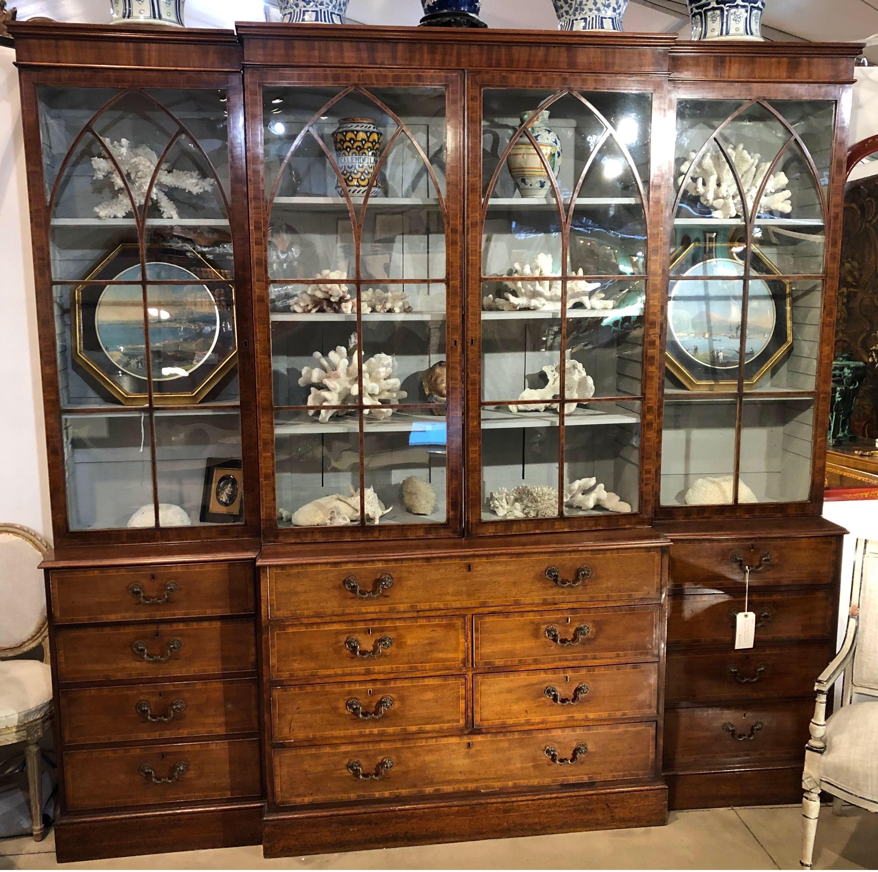 18th-19th Century Georgian Mahogany Breakfront Bookcase at 1stDibs ...