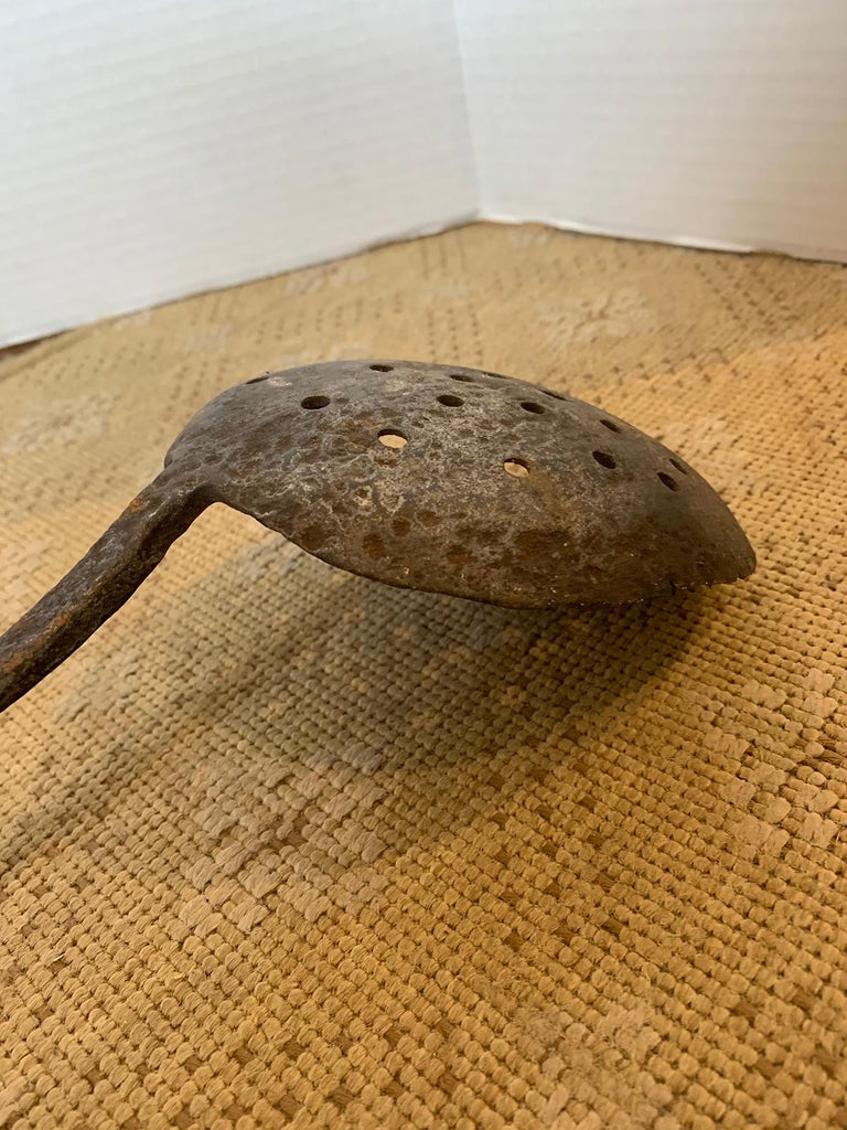 18th-19th Century Iron Tea Strainer Spoon For Sale at 1stDibs