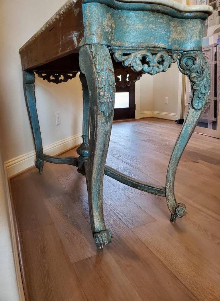18th/19th Century Rococo Louis XV Style Console Table For Sale at 1stDibs