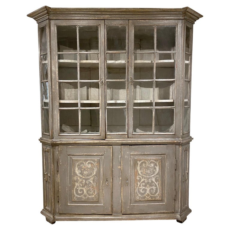 18th - 19th Century Swedish Baroque Pinewood, Glass Bookcase, Antique ...