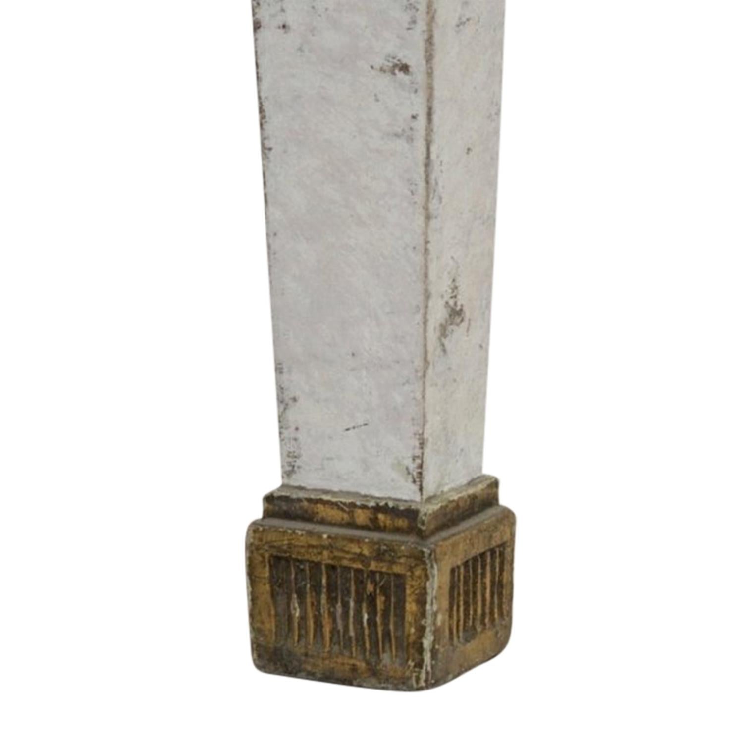 18th-19th Light-White Swedish Gustavian Tile Top Table, Small Pinewood ...