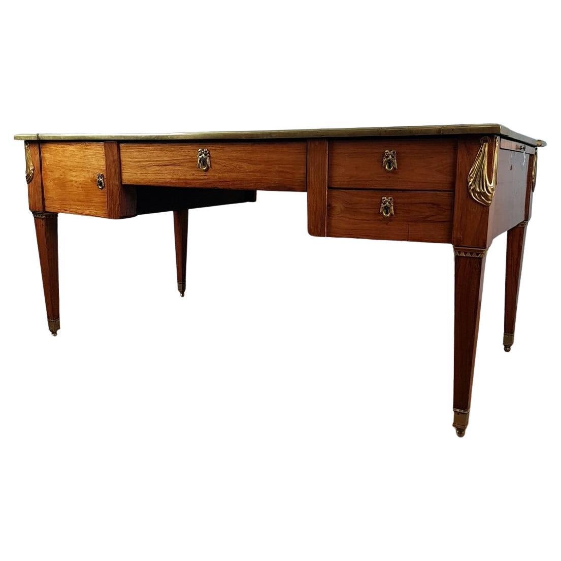 18th Blond Mahogany Flat Desk For Sale at 1stDibs
