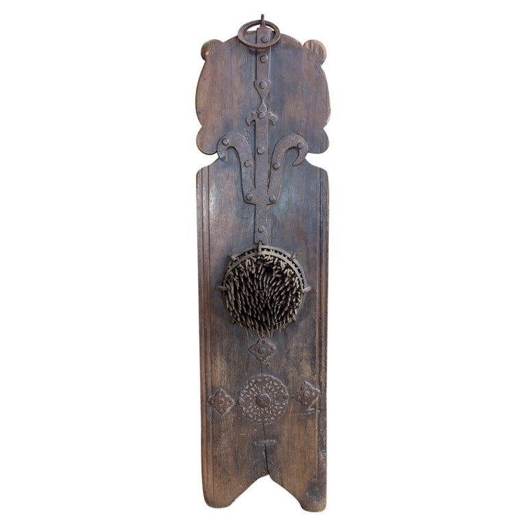 18th C Belgian Wood and Iron Flax Comb at 1stDibs