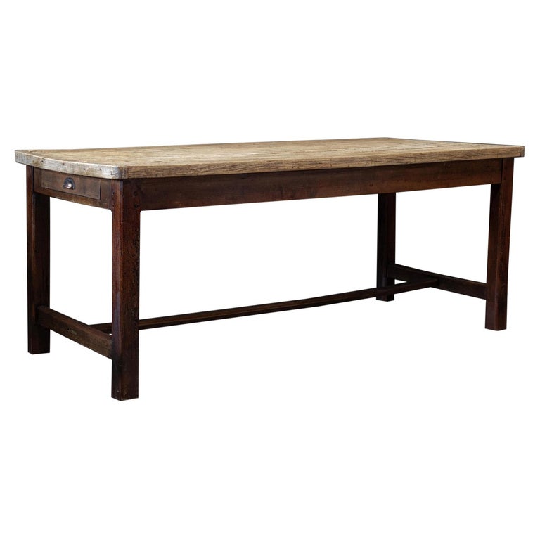 18thC English Estate Made Sycamore Top Prep Table For Sale at 1stDibs