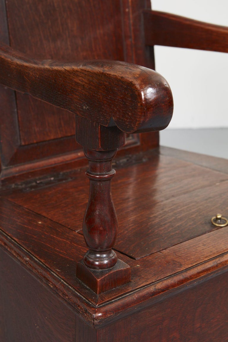 18th c. English Paneled Commode Armchair For Sale at 1stDibs