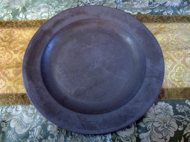 English Pewter Charger with Hallmarks R D A Initials and London Stamp ...