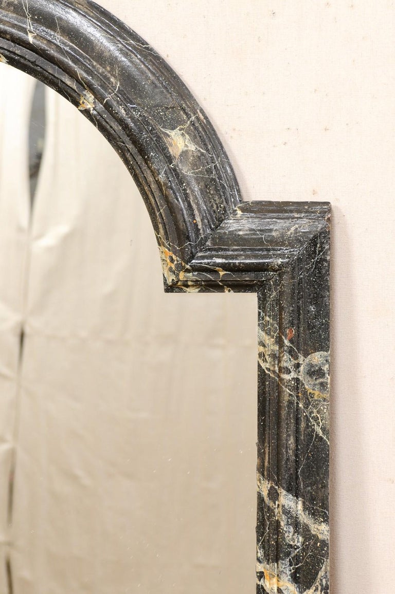 18th C. French Arch Crested Mirror w/Faux-Marbled Wood Surround For ...