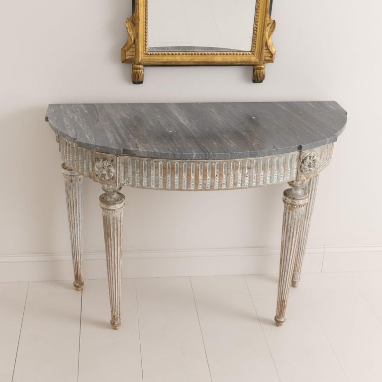 18th Century French Louis XVI Console in Original Paint with Bleu ...