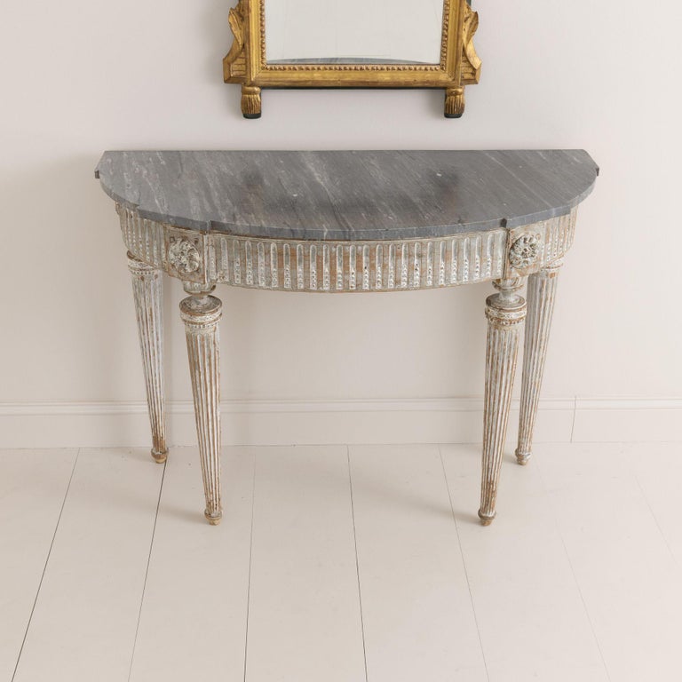 18th Century French Louis XVI Console in Original Paint with Bleu ...