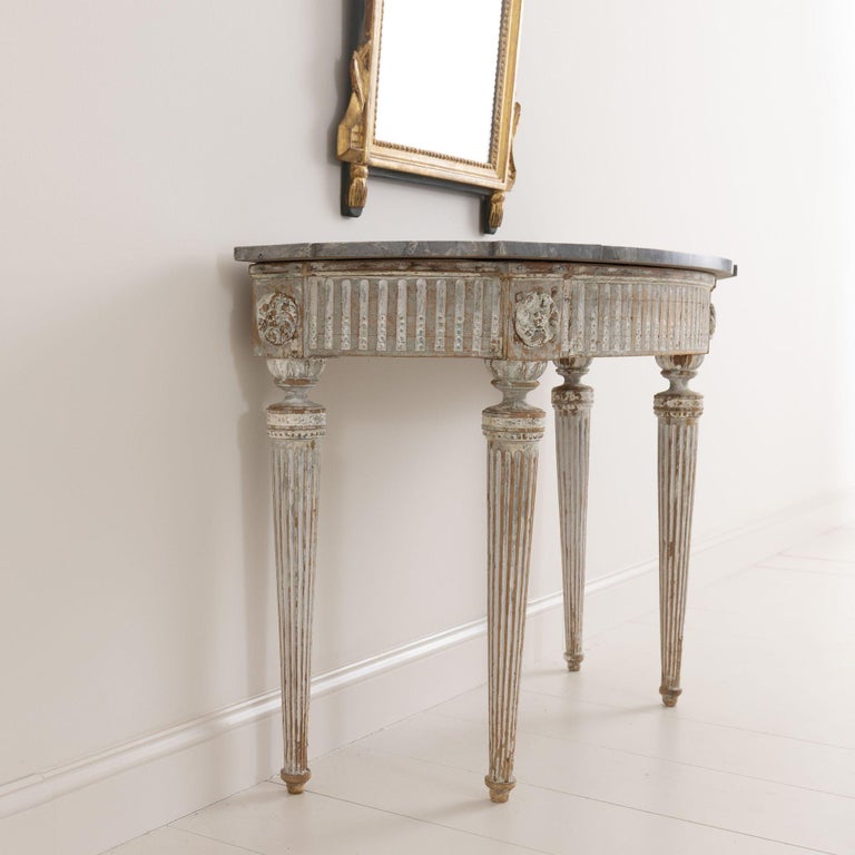 18th Century French Louis XVI Console in Original Paint with Bleu ...