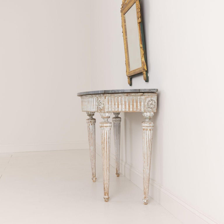 18th Century French Louis XVI Console in Original Paint with Bleu ...