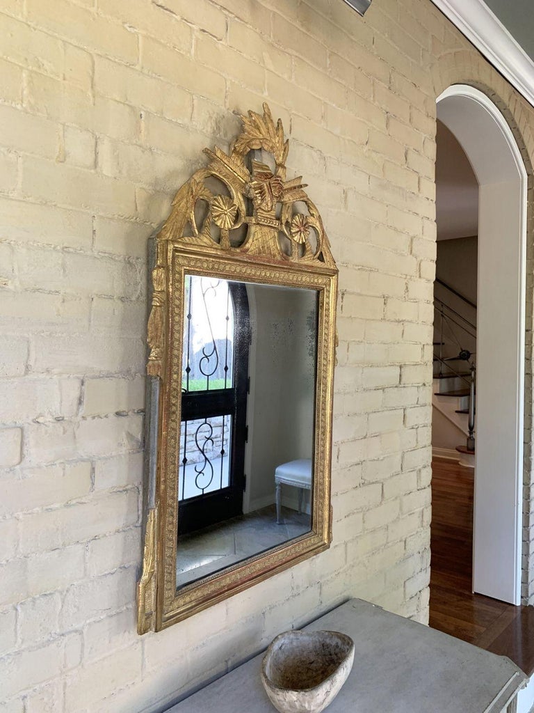 18th C. French Louis XVI Period Giltwood Mirror with Original Mirror ...