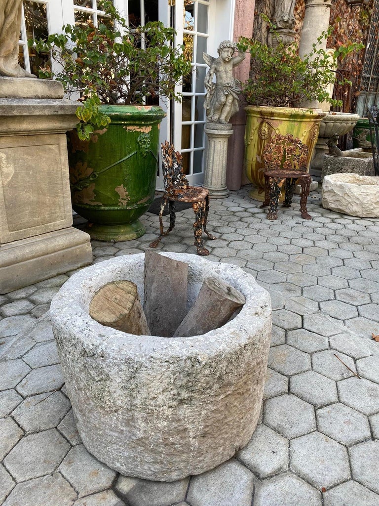 Hand Carved Stone Container Planter Jardiniere basin fountain trough ...
