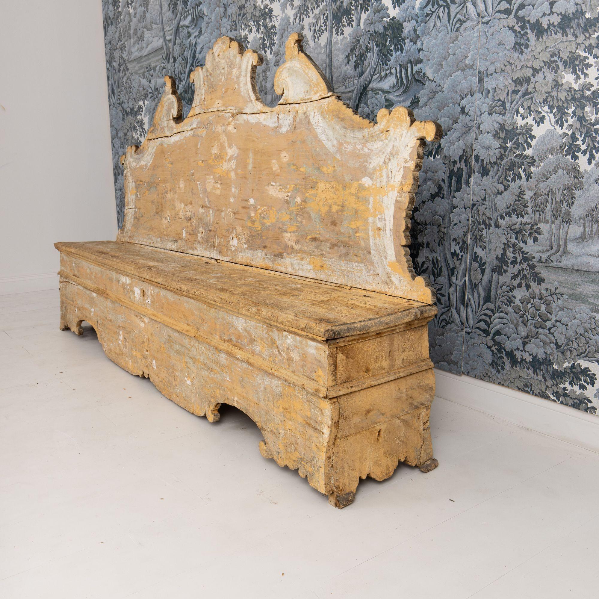Italian Baroque Cassapanca Storage Bench, Original Paint, Circa 1720 ...