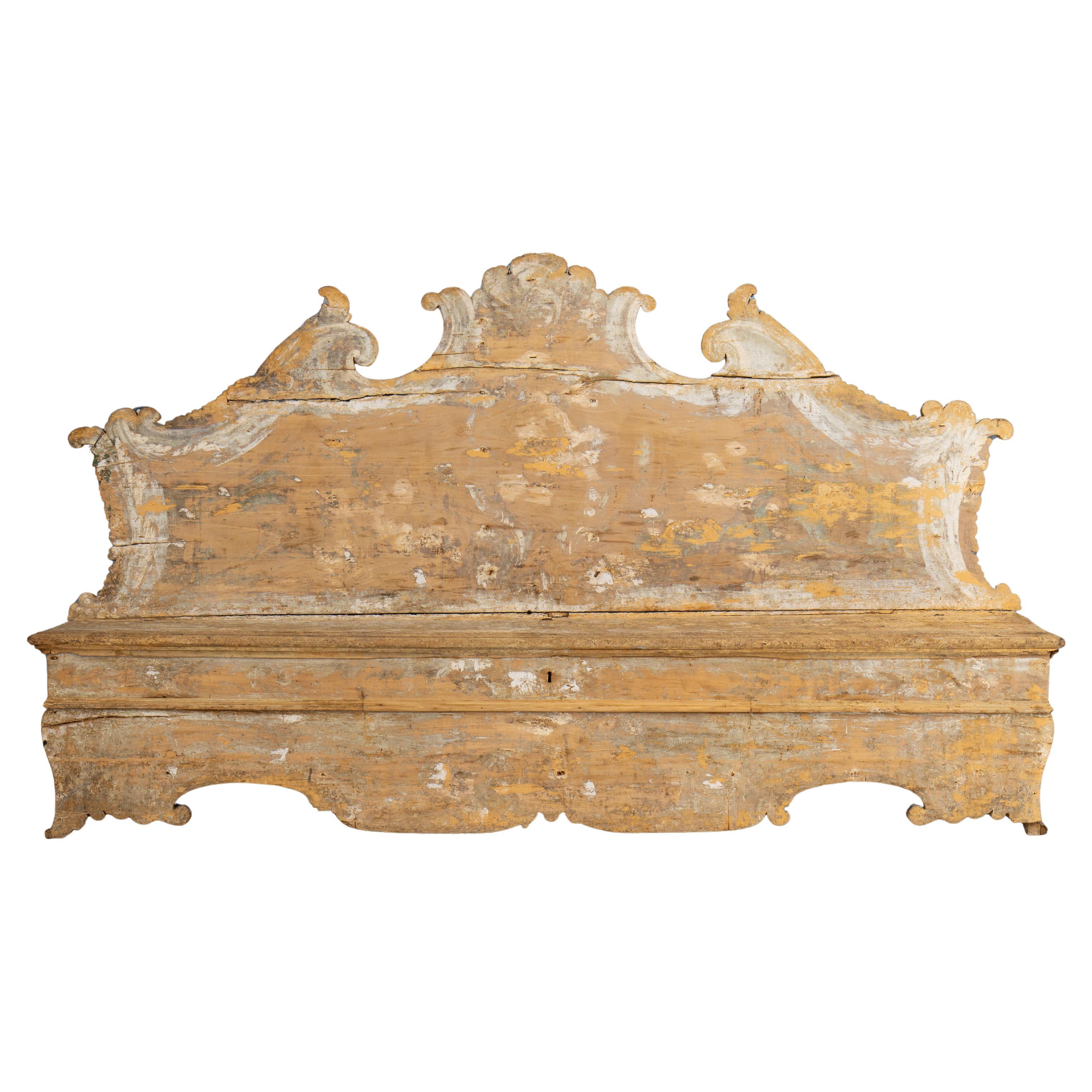 Italian Baroque Cassapanca Storage Bench, Original Paint, Circa 1720 ...