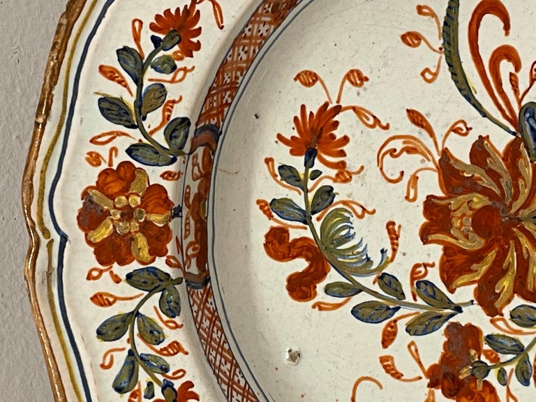 18th C Italian Faience Polychrome Plate For Sale at 1stDibs