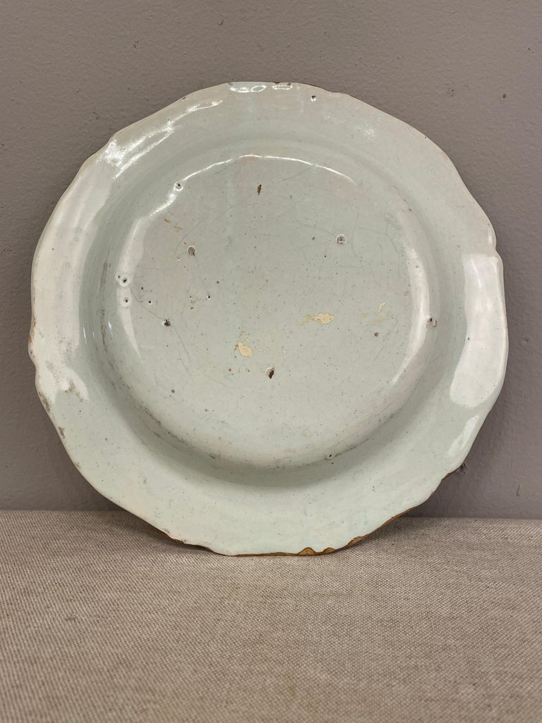 18th C Italian Faience Polychrome Plate For Sale at 1stDibs