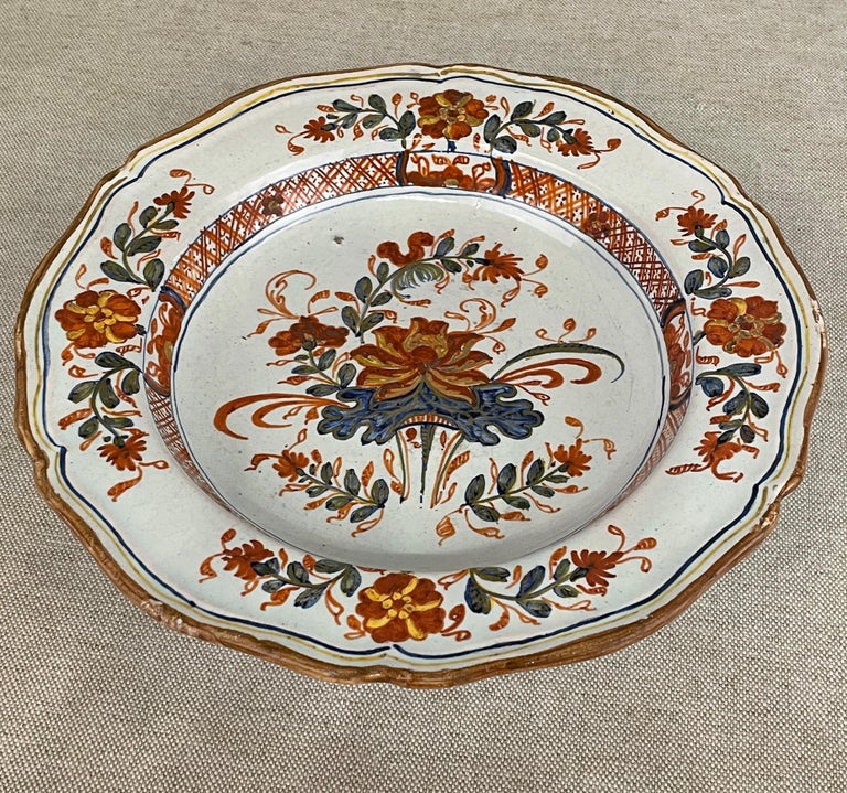 18th C Italian Faience Polychrome Plate For Sale at 1stDibs