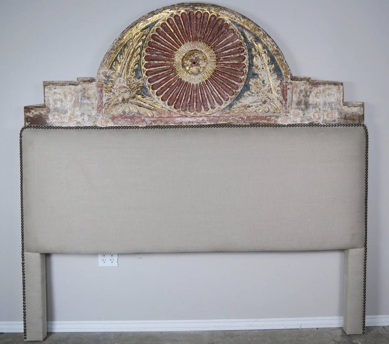 18th Century Italian Painted and Parcel-Gilt Carved Headboard at 1stDibs