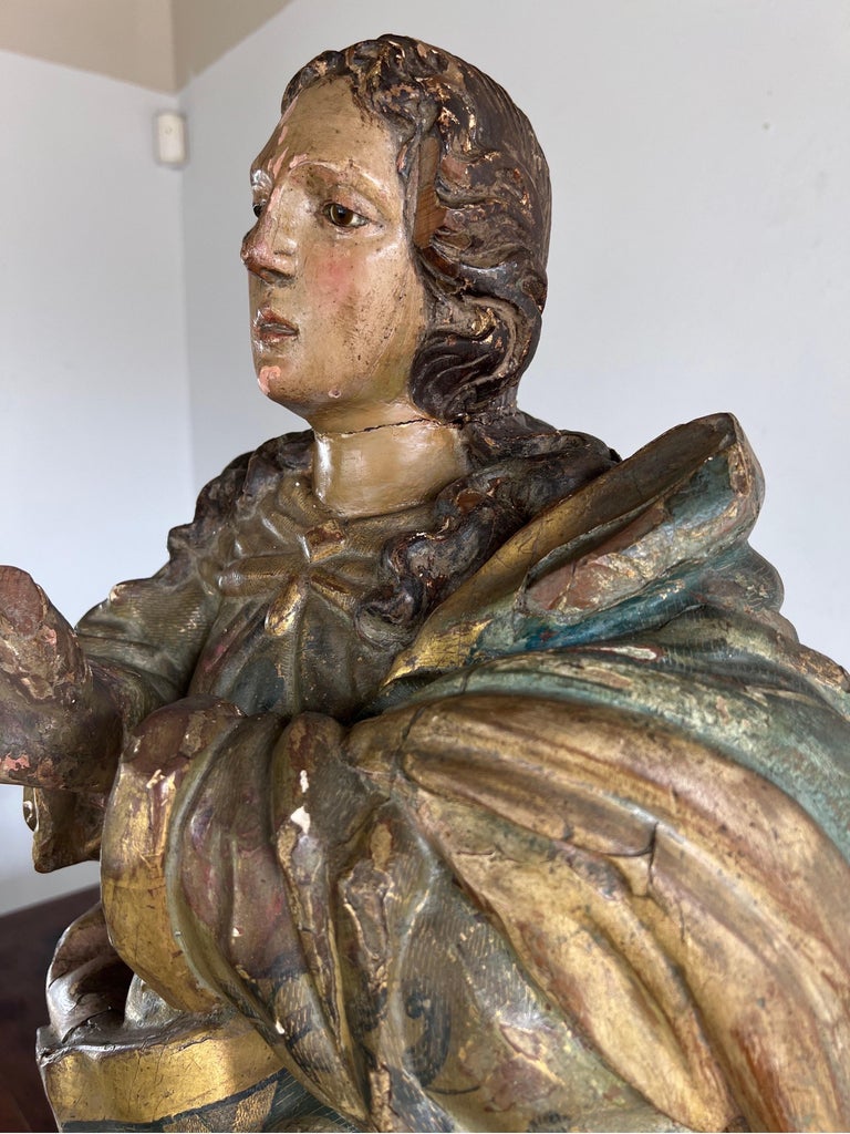 18th C. Italian Polychrome Figure at 1stDibs