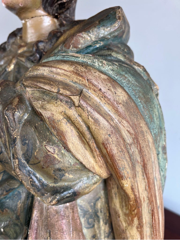 18th C. Italian Polychrome Figure at 1stDibs