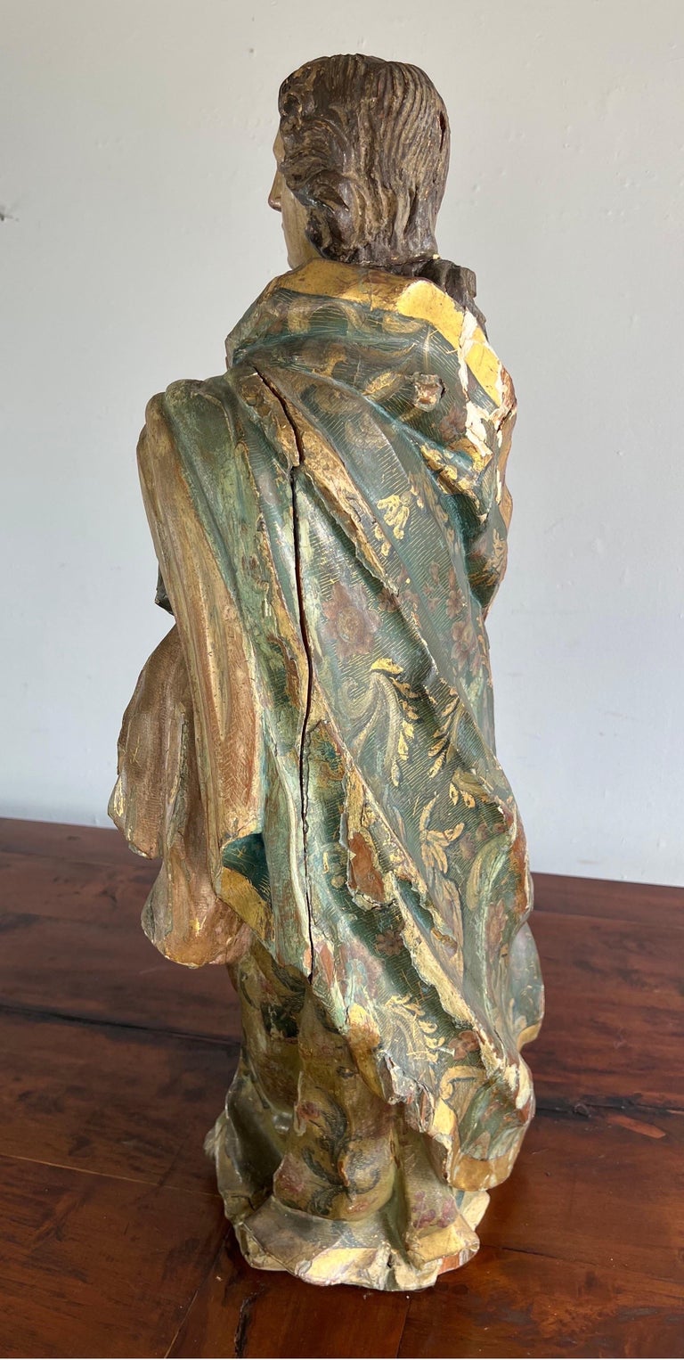 18th C. Italian Polychrome Figure For Sale at 1stDibs