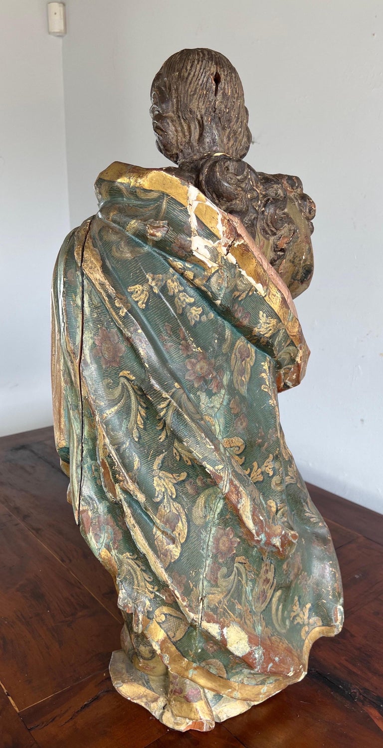 18th C. Italian Polychrome Figure at 1stDibs