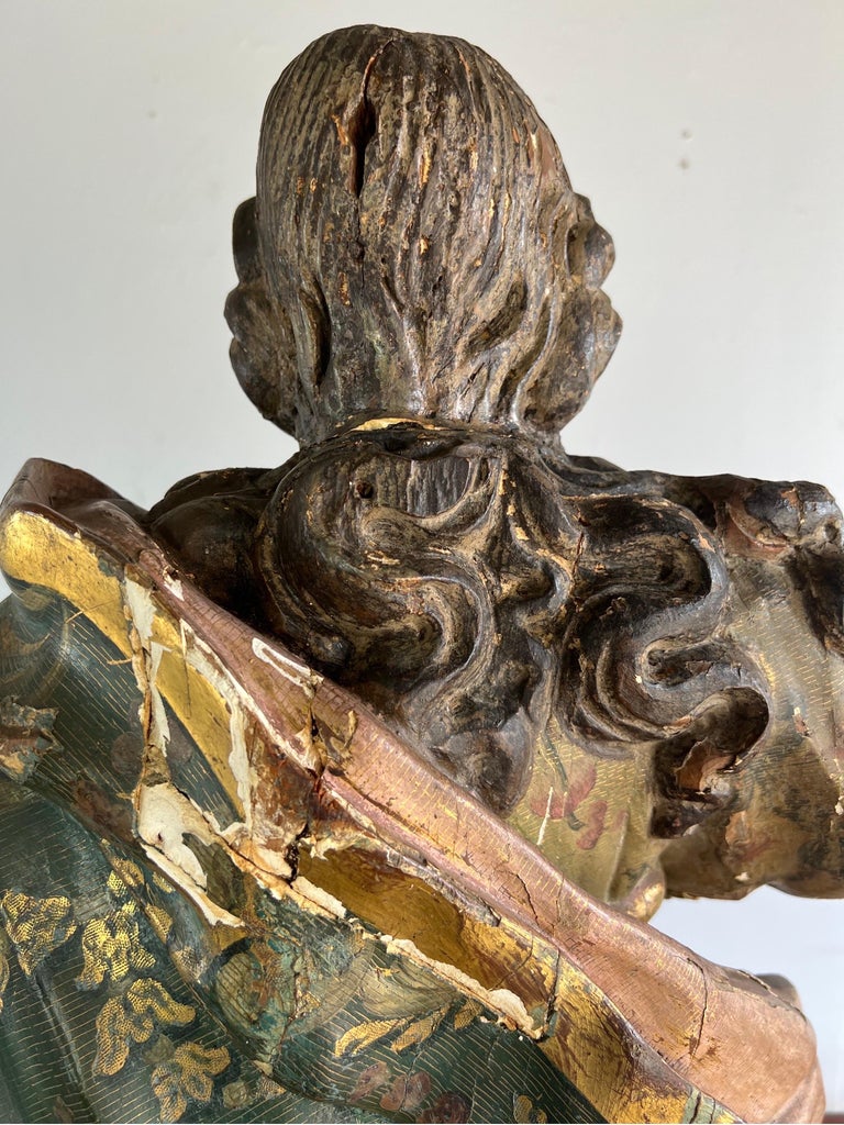 18th C. Italian Polychrome Figure at 1stDibs