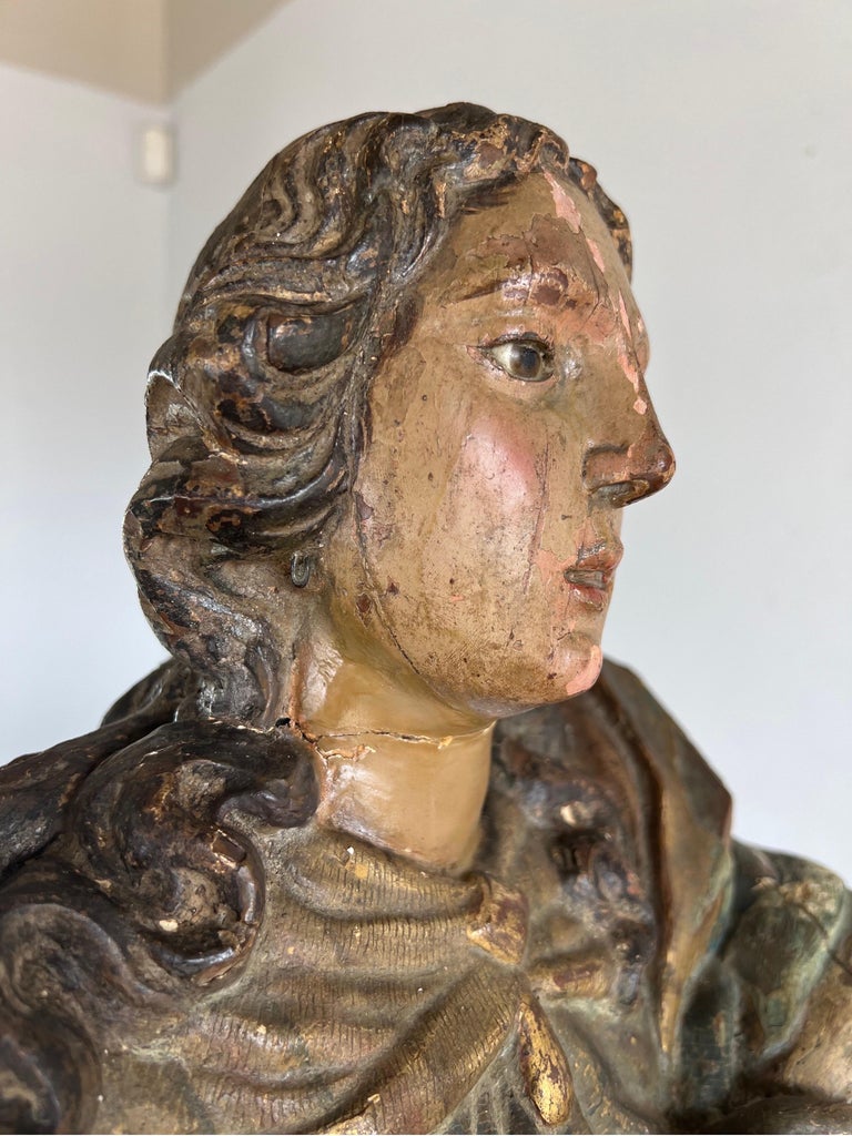 18th C. Italian Polychrome Figure at 1stDibs