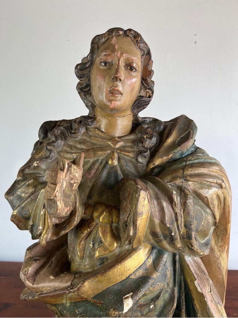 18th C. Italian Polychrome Figure For Sale at 1stDibs