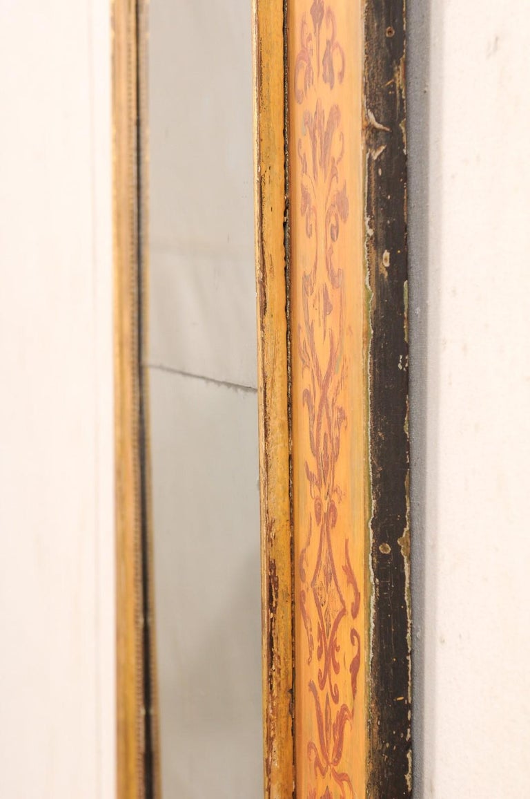 18th C. Italian Rectangular Mirror with Hand-Painted Wood Surround For ...