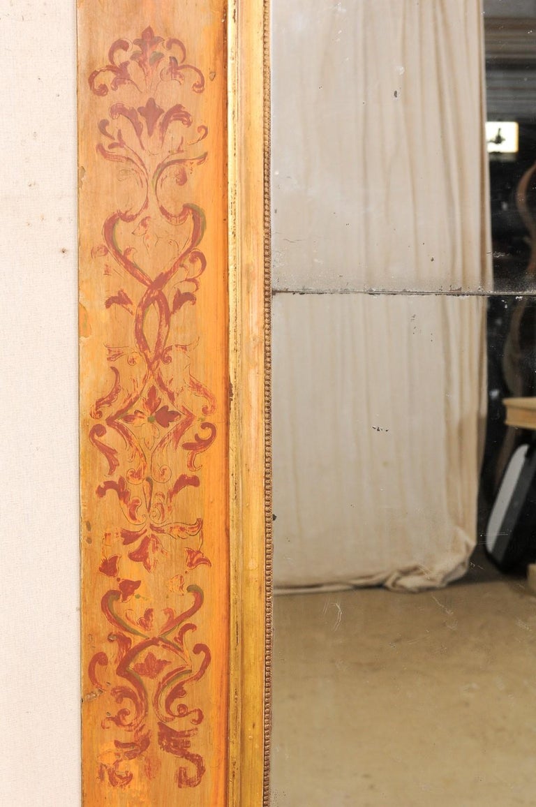 18th C. Italian Rectangular Mirror with Hand-Painted Wood Surround For ...