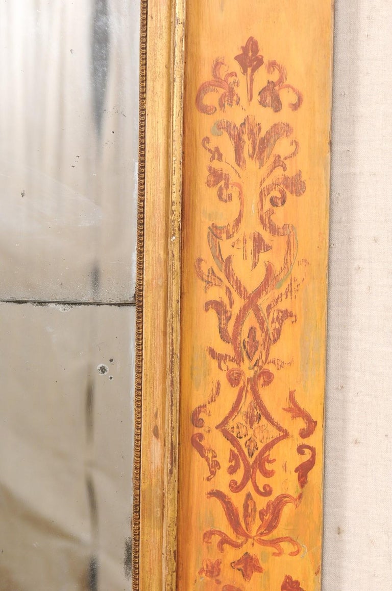 18th C. Italian Rectangular Mirror with Hand-Painted Wood Surround For ...