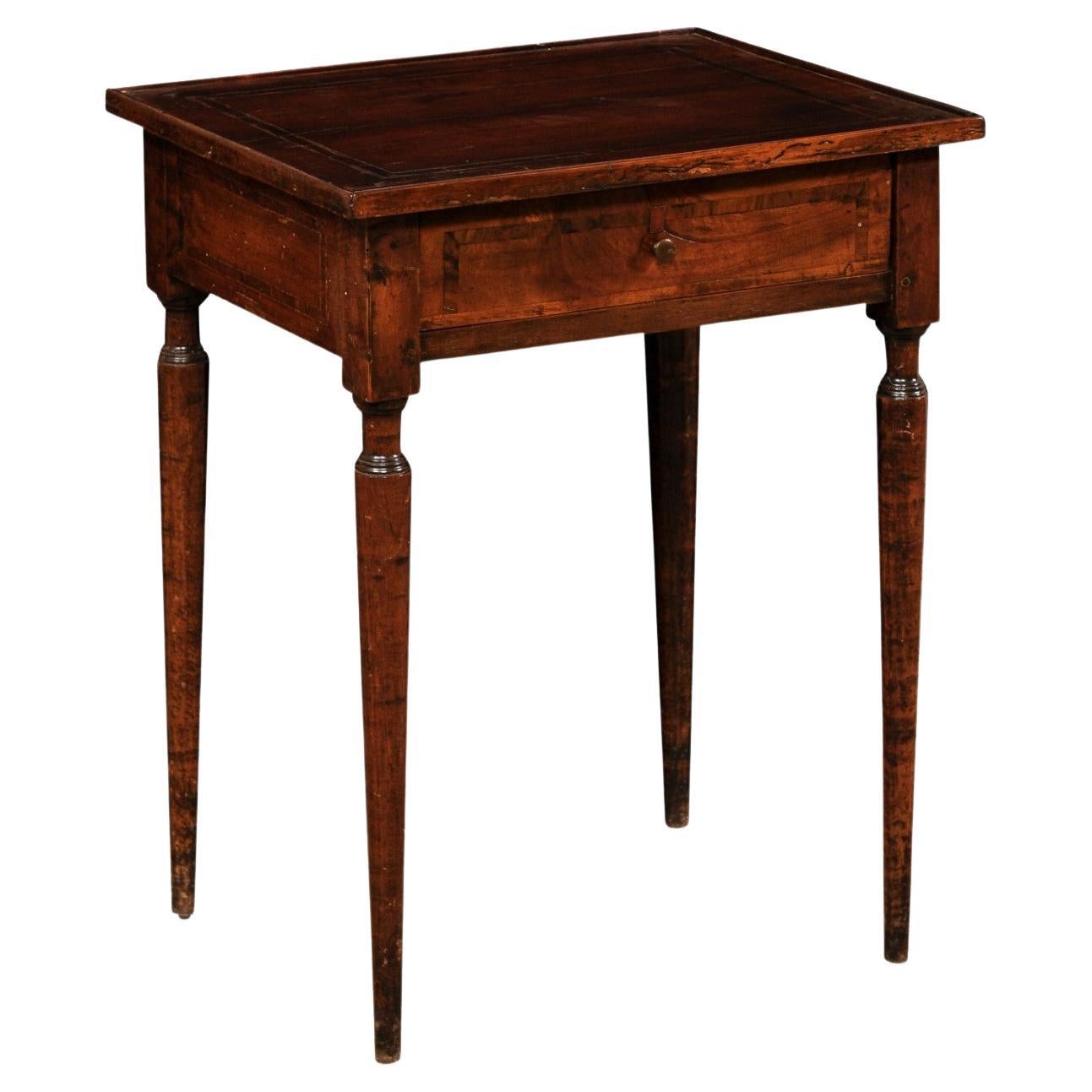 18th Century Italian Petite Wood Side Chest / Table with Lion Head Ring ...