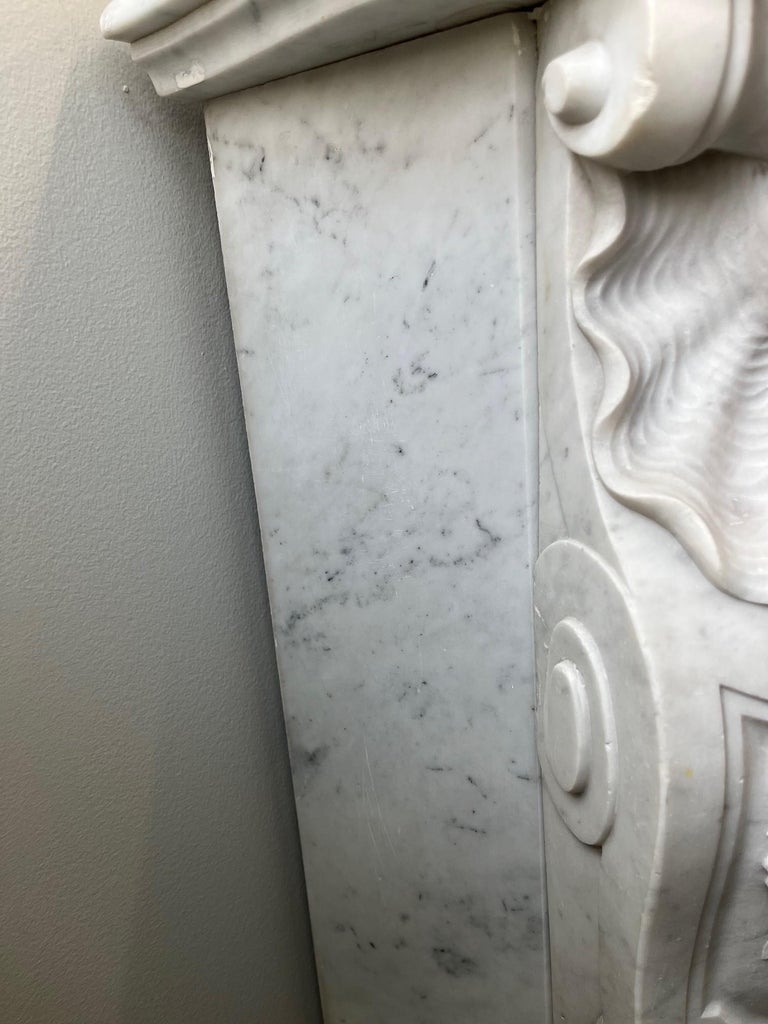 18th C. Louis XV Style Rococo Mantel in Cararra Marble For Sale at 1stDibs