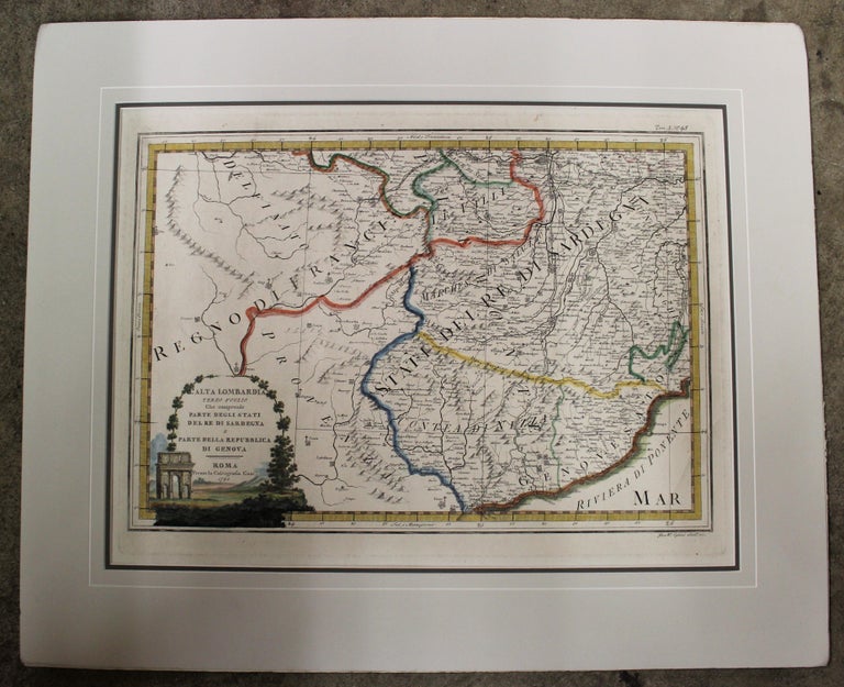 Map of the Kingdom of Sardinia and Part of the Kingdom of Genoa, Rome ...