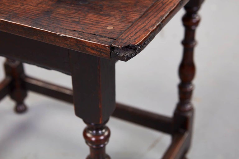 18th C. Oak Stretcher Base Rectangular Table For Sale at 1stDibs