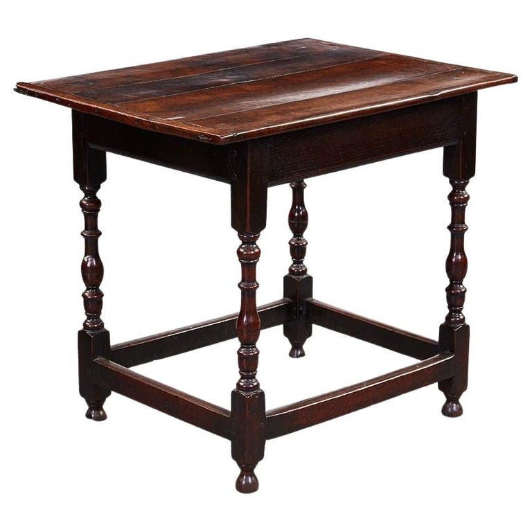 18th C. Oak Stretcher Base Rectangular Table For Sale at 1stDibs