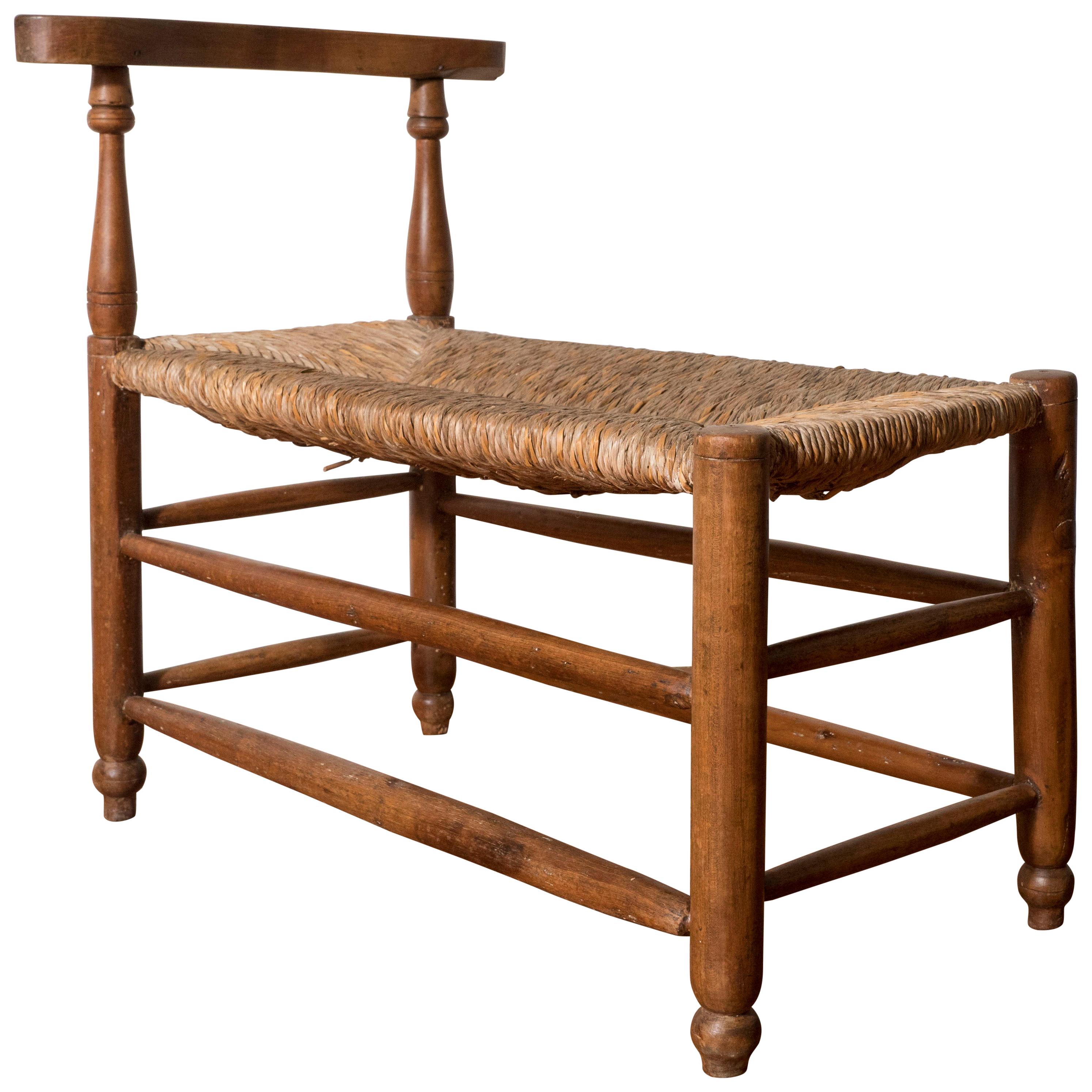 18th Century Provencal Rush Seat Hearth Stool, France at 1stDibs