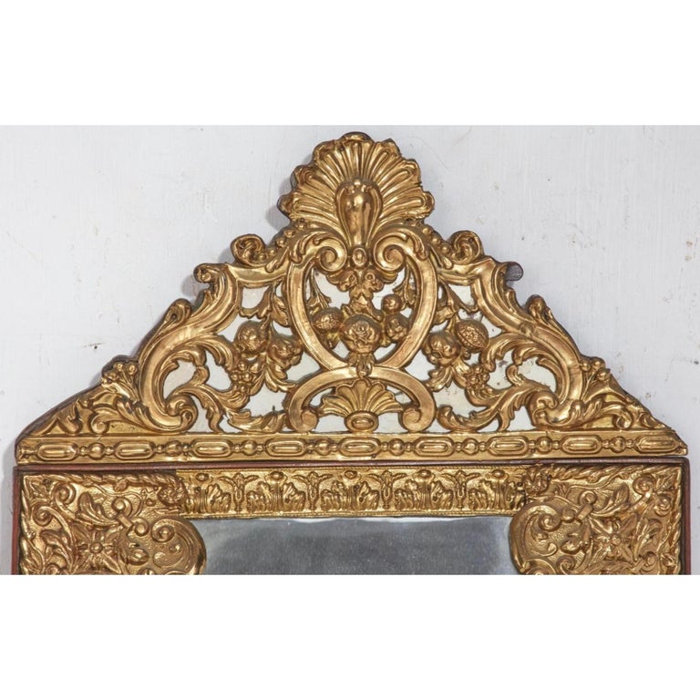 18th C Style Dutch Baroque Gold Tole and Wood Mirror For Sale at 1stDibs