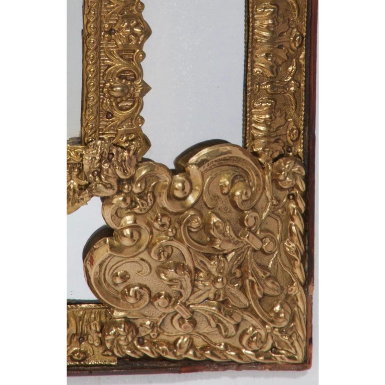 18th C Style Dutch Baroque Gold Tole and Wood Mirror For Sale at 1stDibs