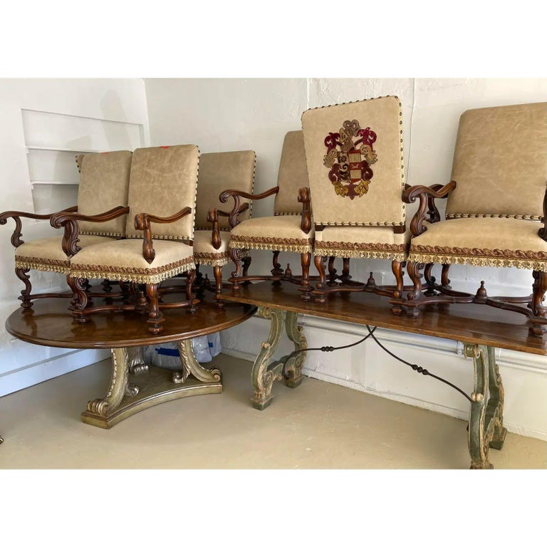 18th C Style Ebanista Spanish Colonial Dining Chair with Leather ...