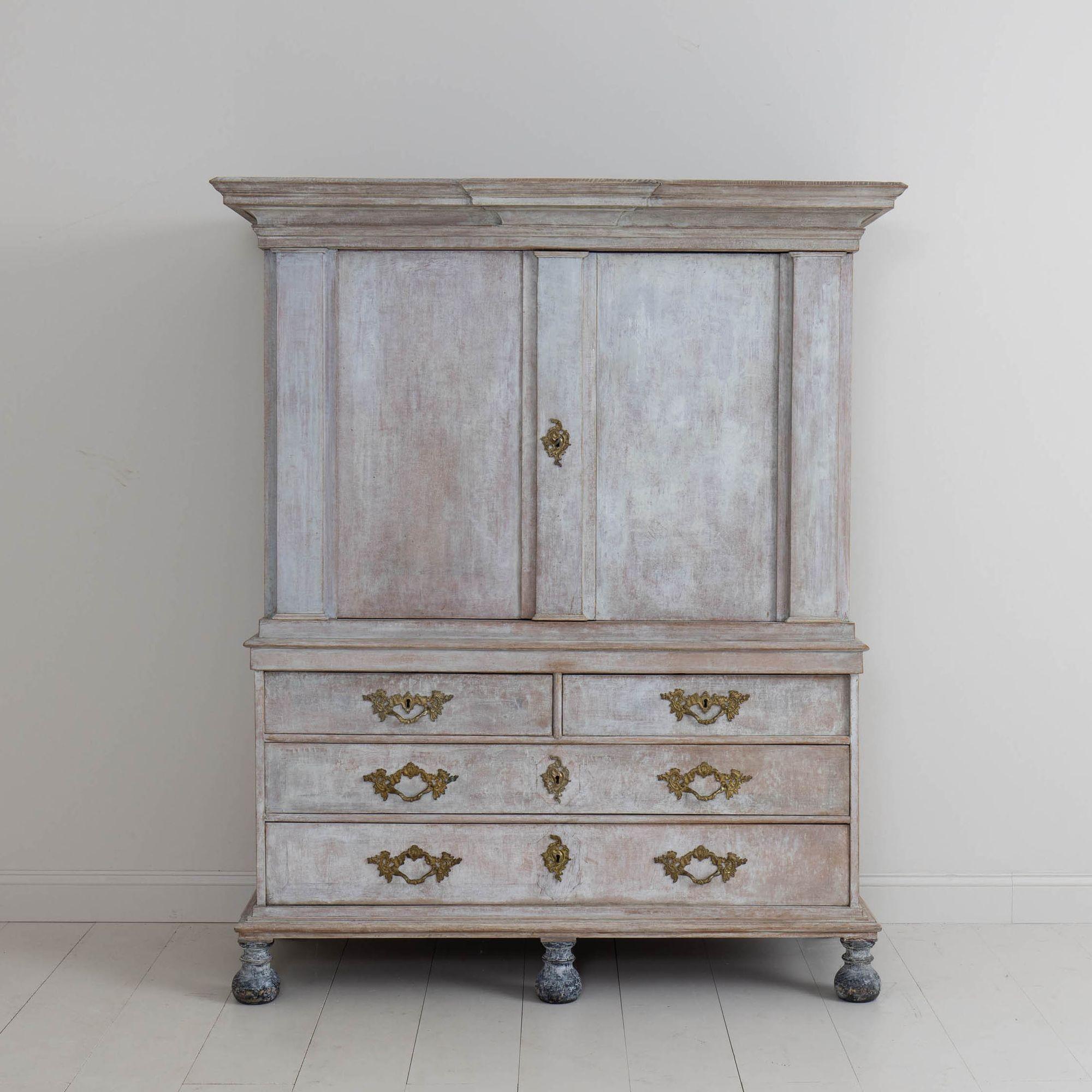 18th c. Swedish Baroque Cabinet in Original Paint at 1stDibs