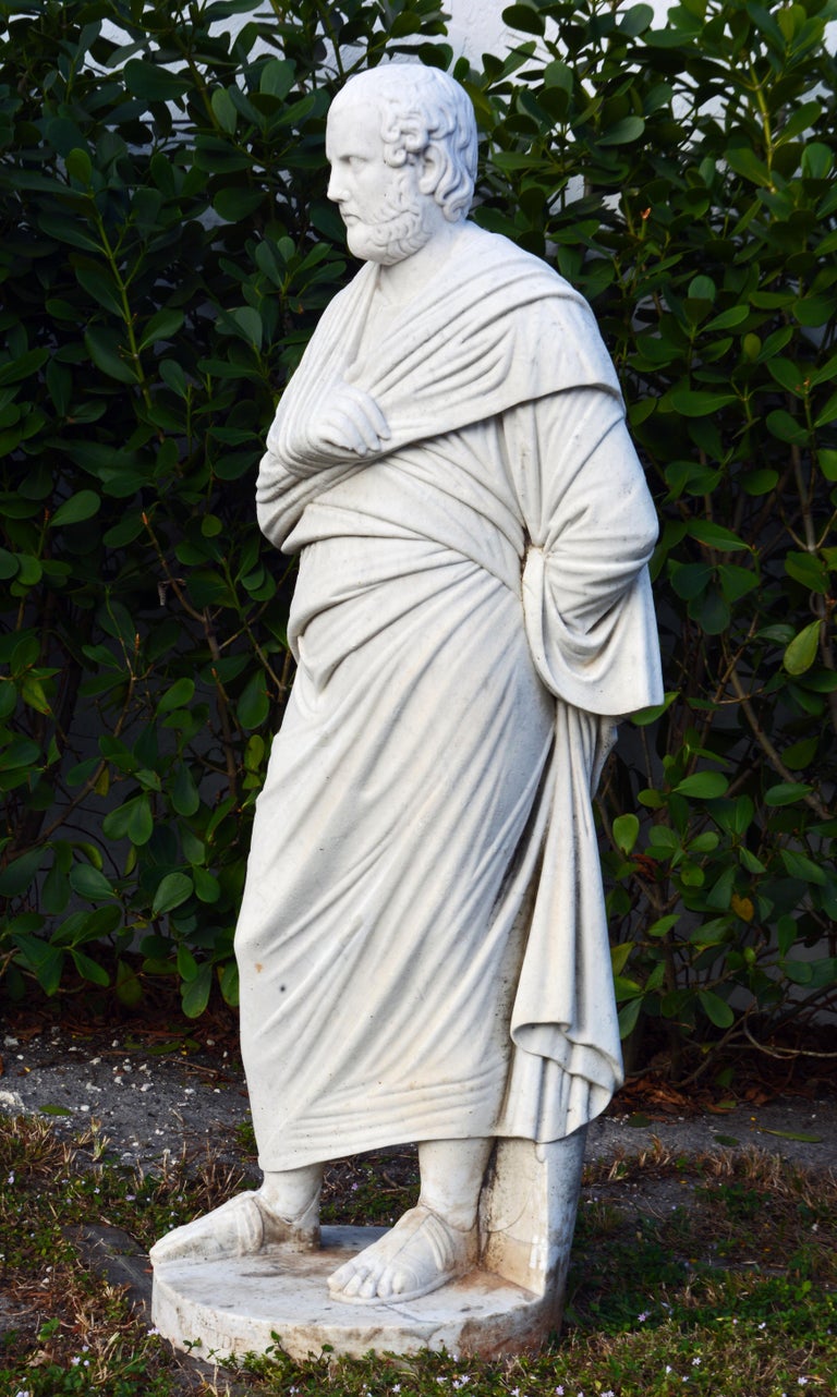 18th Century Life-Size Marble Statue of Aristide the Athenian after the ...