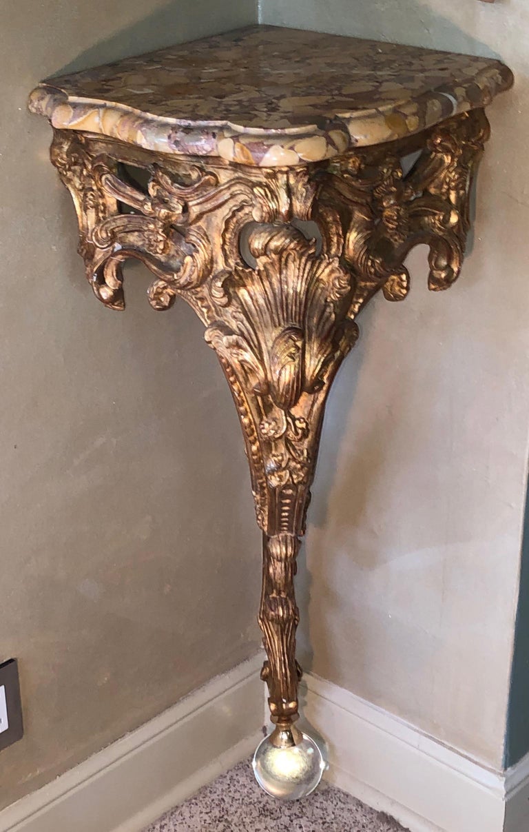 18th Century Louis XV Period Pair Console de Coin Corner Consoles ...