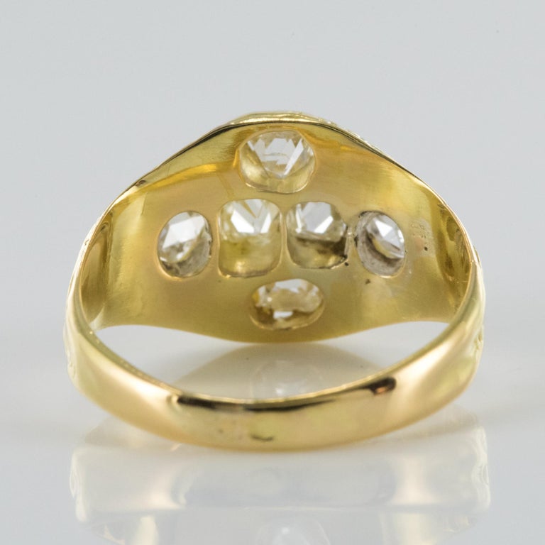18th Century 18 Karat Yellow Gold 0.40 Carat Diamond Ring at 1stDibs