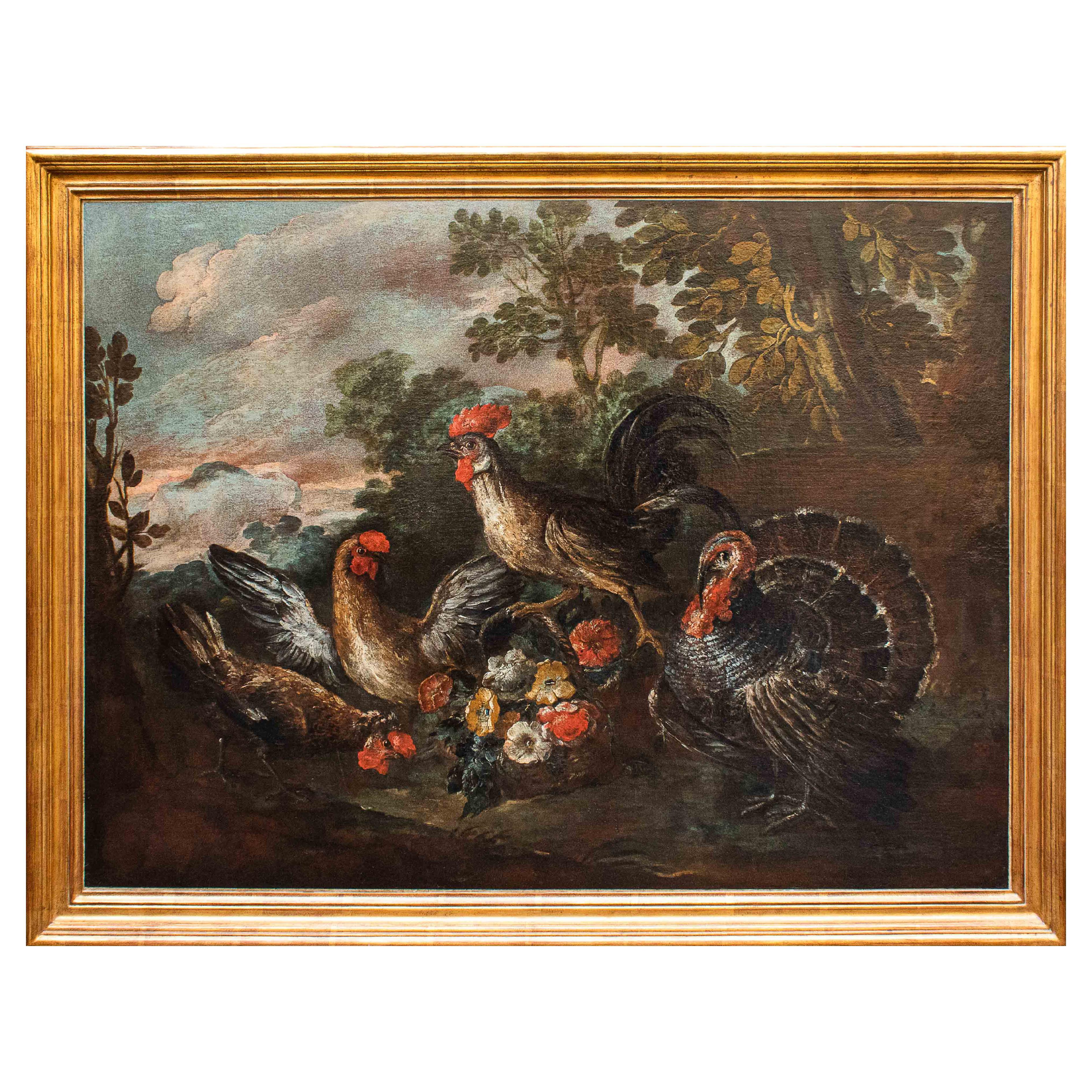 18th Century Animals Painting Oil on Canvas by Crivellone For Sale at ...