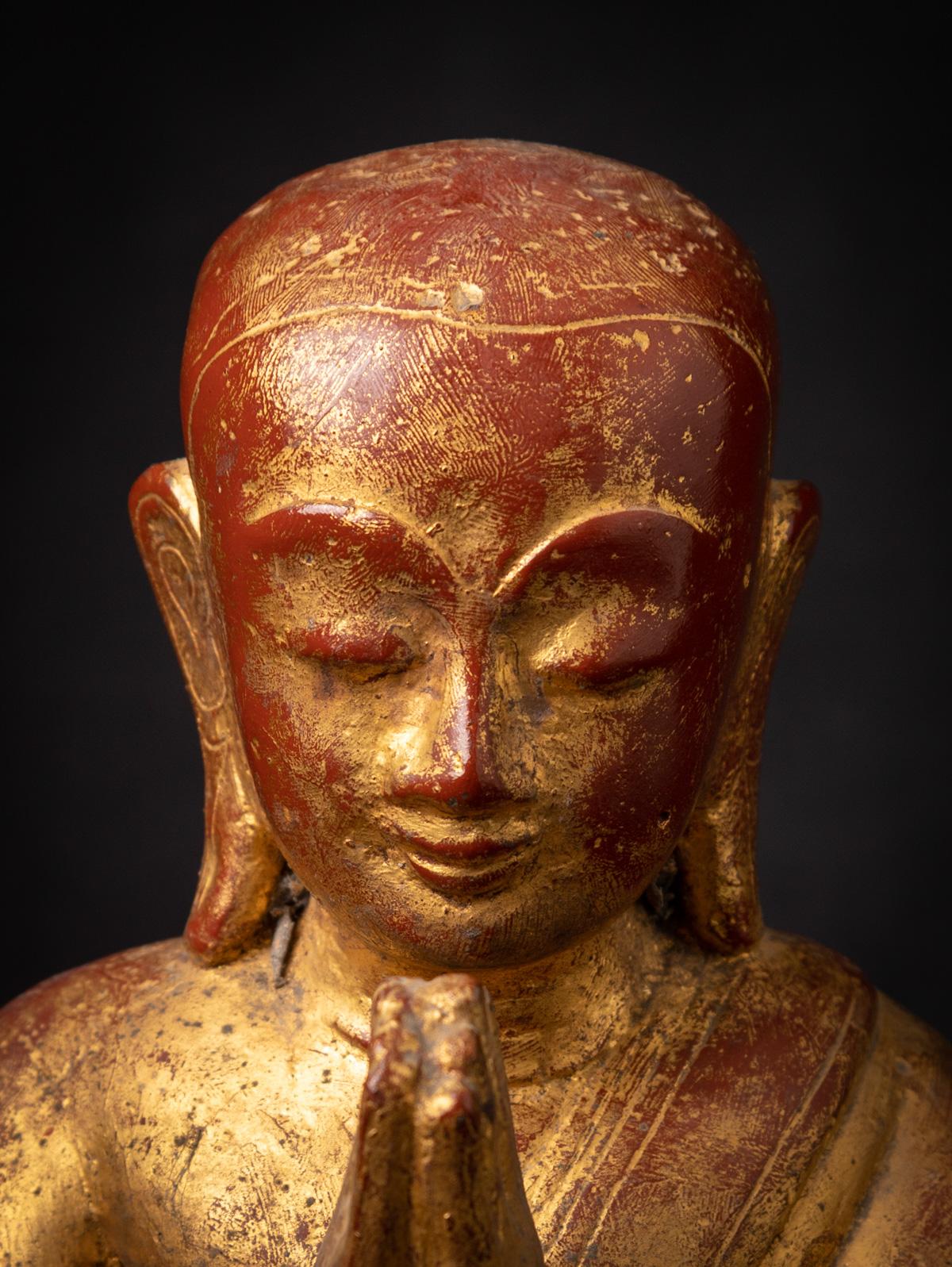 18th century Antique bronze Burmese Monk statue from Burma For Sale at ...