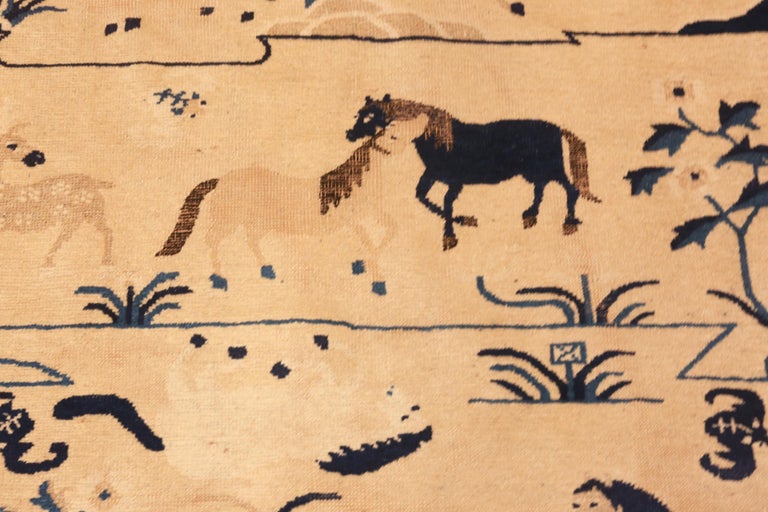 18th Century Antique Chinese Animal Rug. Size: 4 ft 2 in x 5 ft 9 in at ...
